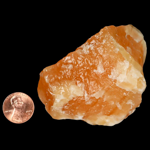 2.8" Natural Rough Orange Calcite Crystal Mineral Specimen Nuevo Leon Mexico