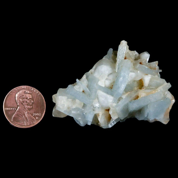 2.1" Ice Blue Tabular Barite Blades Crystal Mineral Specimen Meknes ...