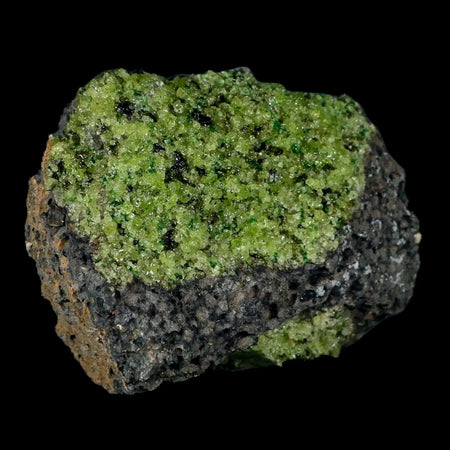 Peridot Mineral On Basalt Volcanic Rock For Sale - Fossil Age Minerals