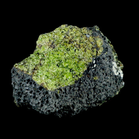 Peridot Mineral On Basalt Volcanic Rock For Sale - Fossil Age Minerals